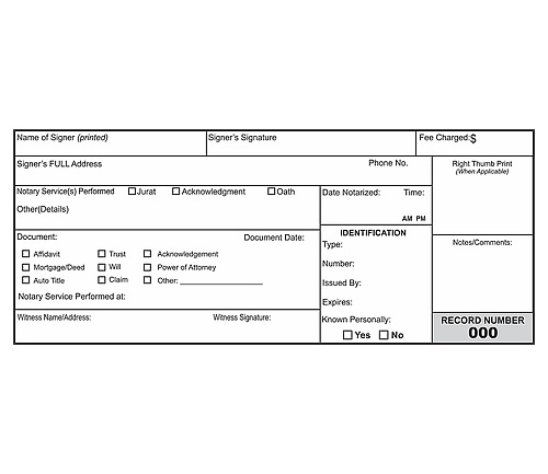 A9-SS Notary Record Book Soft Cover